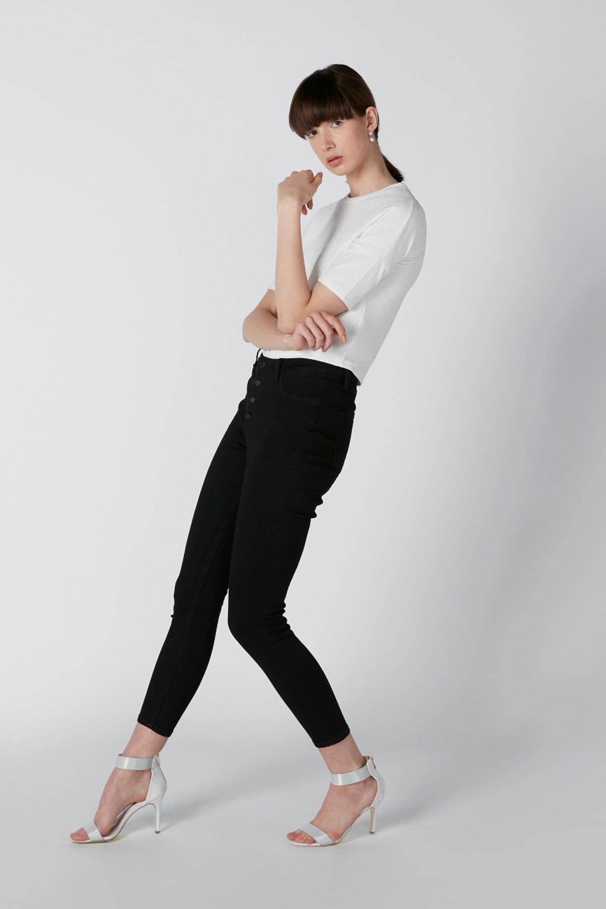 Splash Plain Jeans with Belt Loops Black Women Jeans|akgalleria.com ...